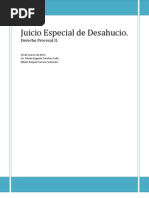 Juicio Especial de Desahucio: Aspectos Clave | PDF | Desalojo | Caso de ley