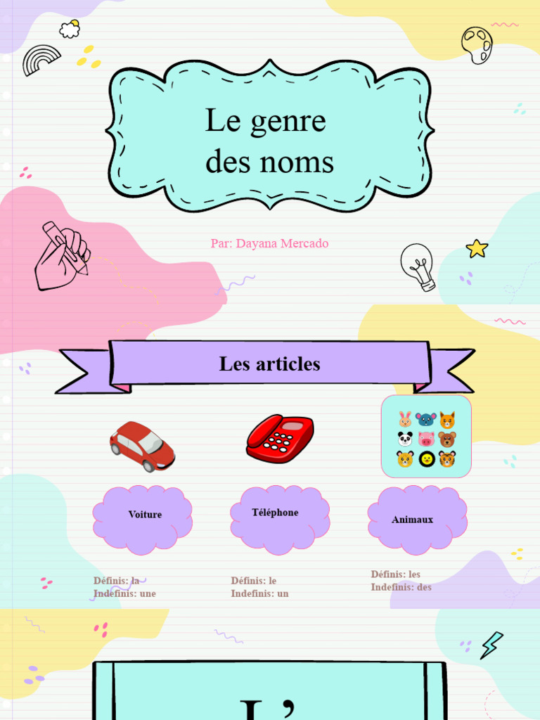 Genre des Noms et Articles en Français | PDF | Genre grammatical ...