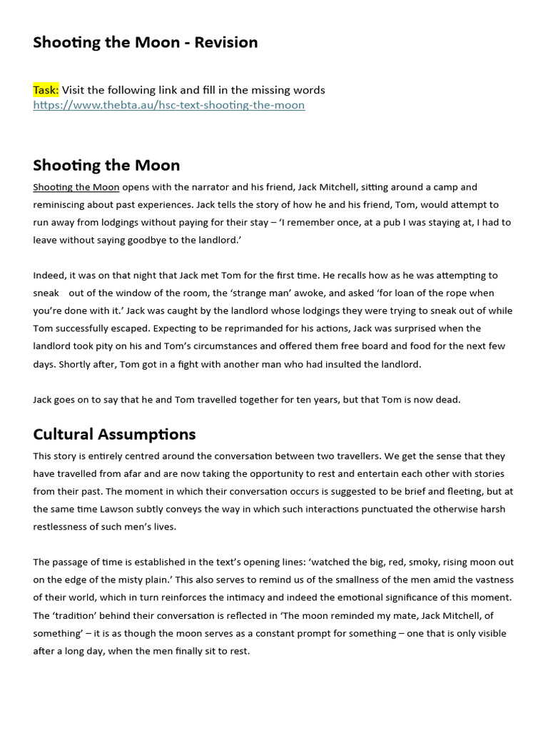 Shooting the Moon - Revision | PDF