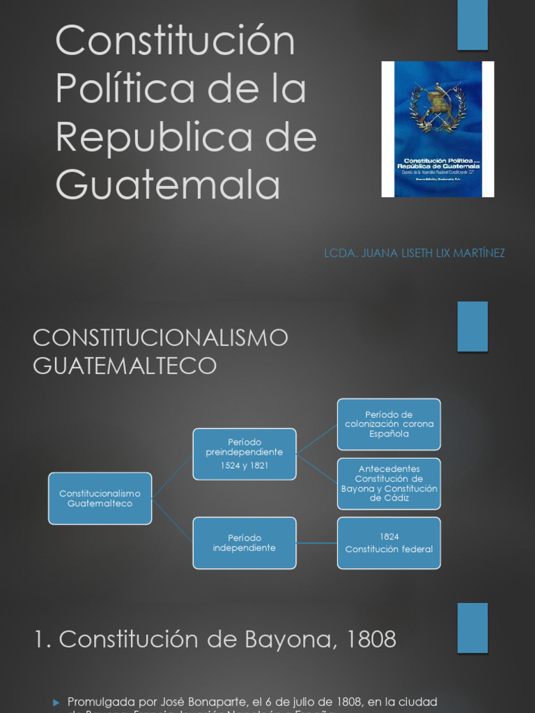 Constitución Política De La Republica De Guatemala Antecedentes 25 De