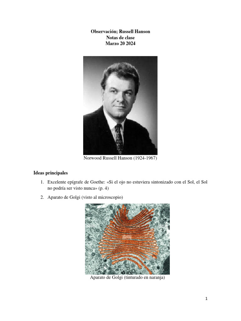 Observación Russell Hanson (Notas de Clase) | PDF | Dom | Johannes Kepler