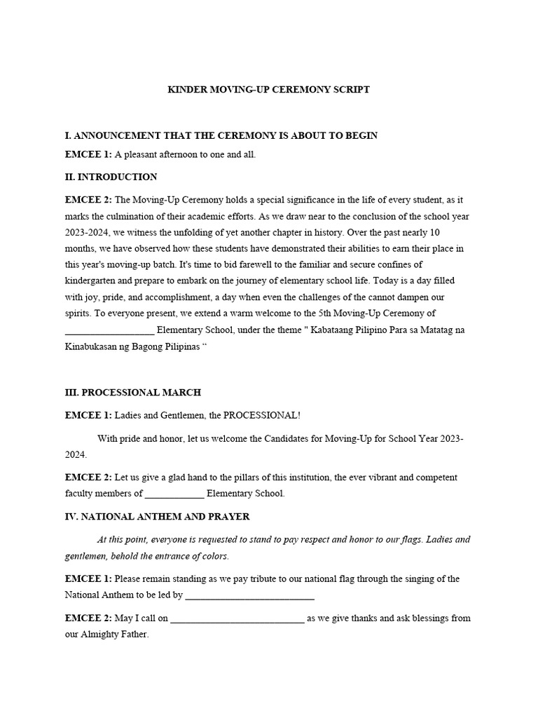 Moving Up Script English | PDF