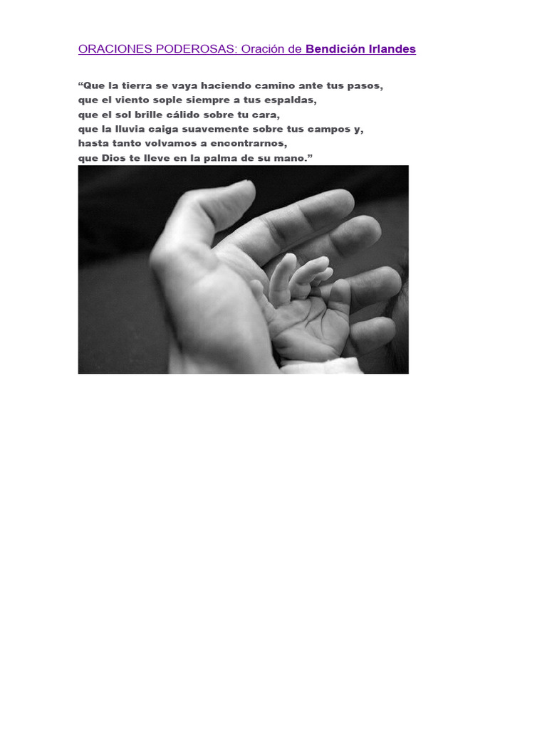 Oración de Bendición Irlandesa | PDF