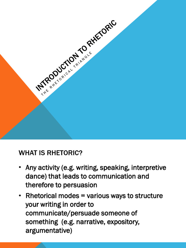 Introduction To Rhetoric 1 | PDF | Rhetoric | Public Speaking