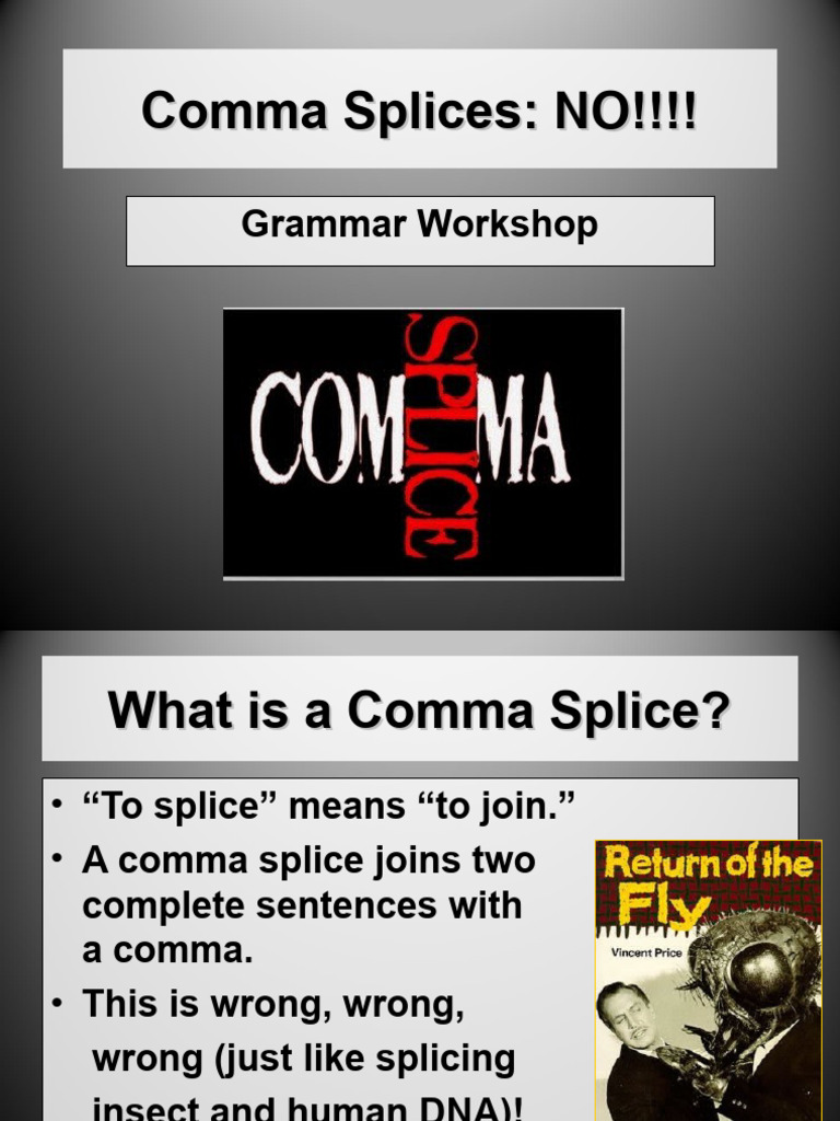 Comma Splices and Fused Sentences | PDF | Language Mechanics | English ...