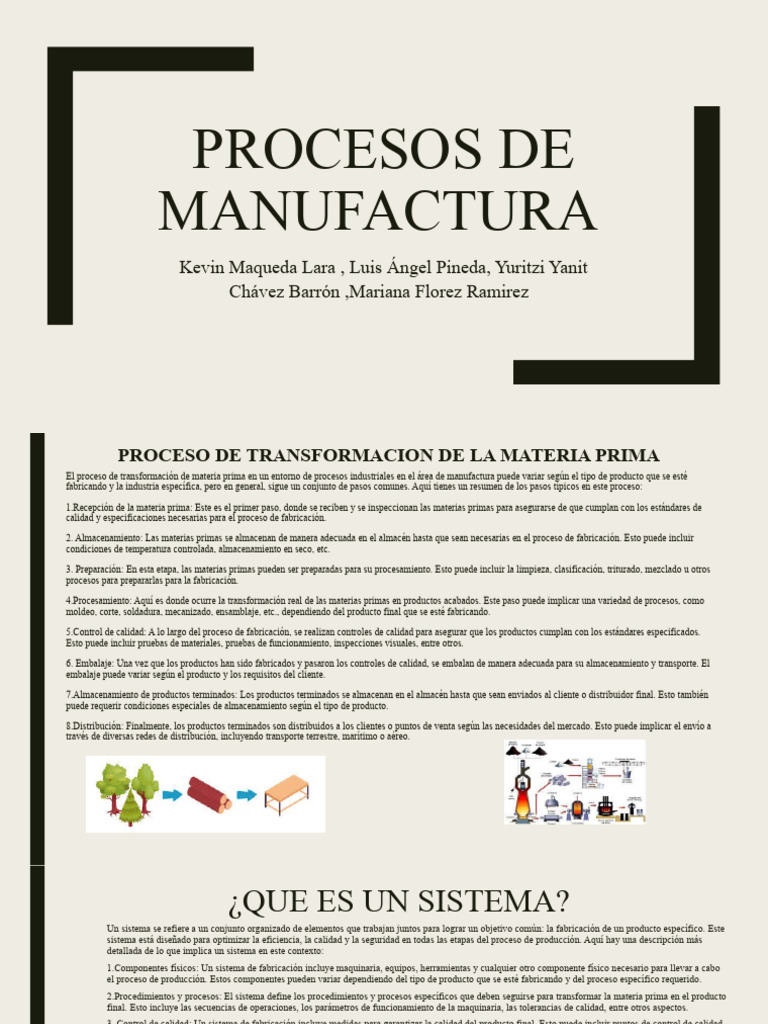 Procesos de Manufactura | PDF | Calidad (comercial) | Logística