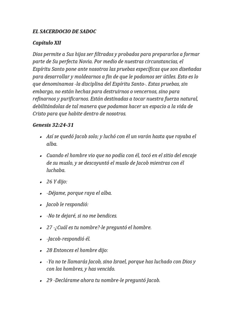 Pruebas Divinas en el Sacerdocio de Sadoc | PDF | Templo en jerusalén ...
