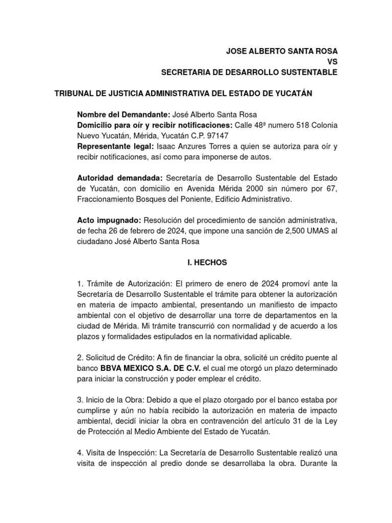 Impugnación de Sanción Ambiental en Yucatán | PDF | Gobierno | Justicia
