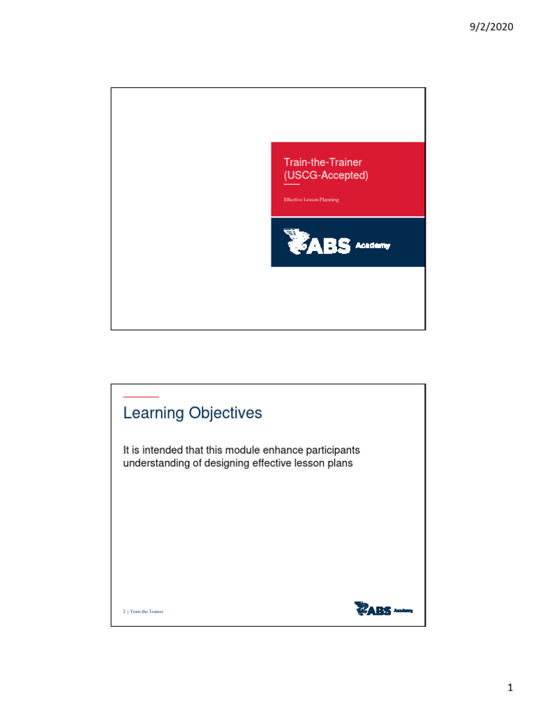 06 - Train The Trainer - Effective Lesson Planning | PDF | Lesson Plan ...