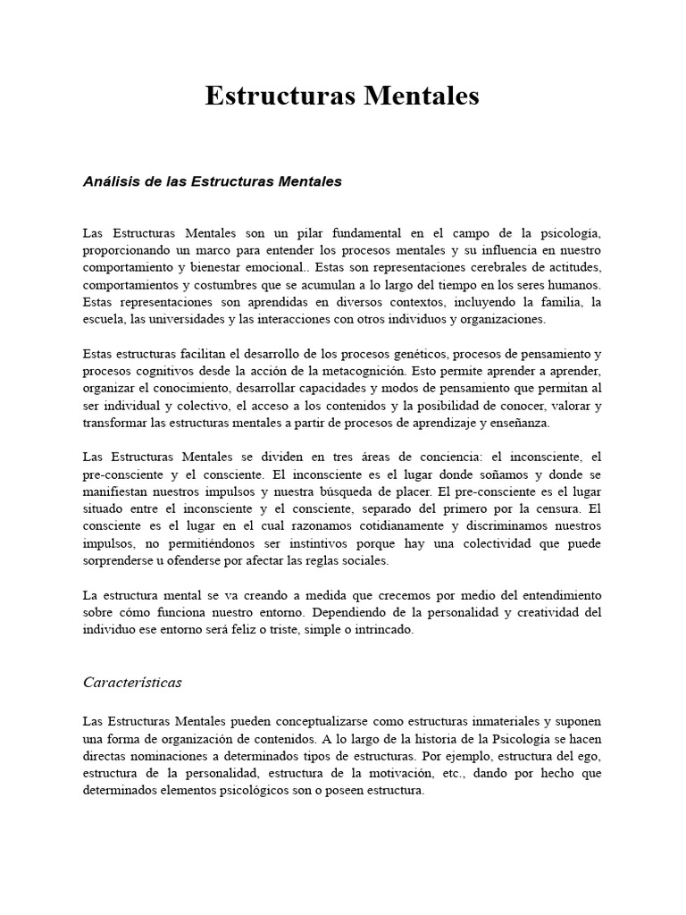 Estructuras Mentales y Aprendizaje Efectivo | PDF | Mente | Hemisferio ...