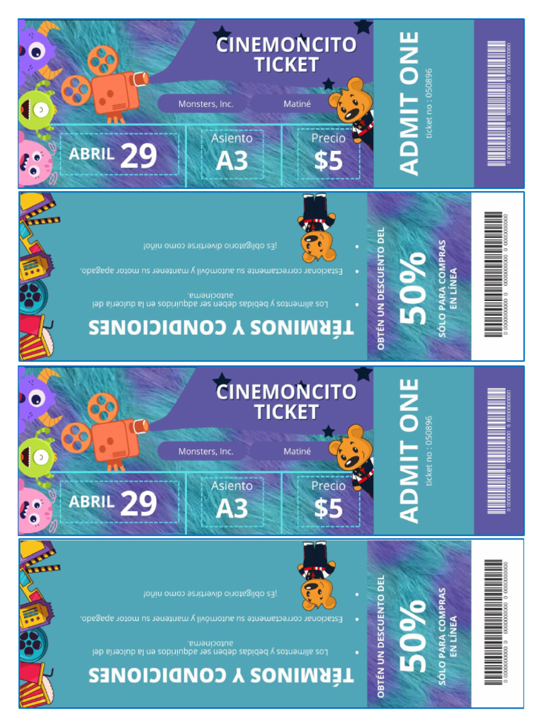 Boletos Autocinema Word K3 | PDF