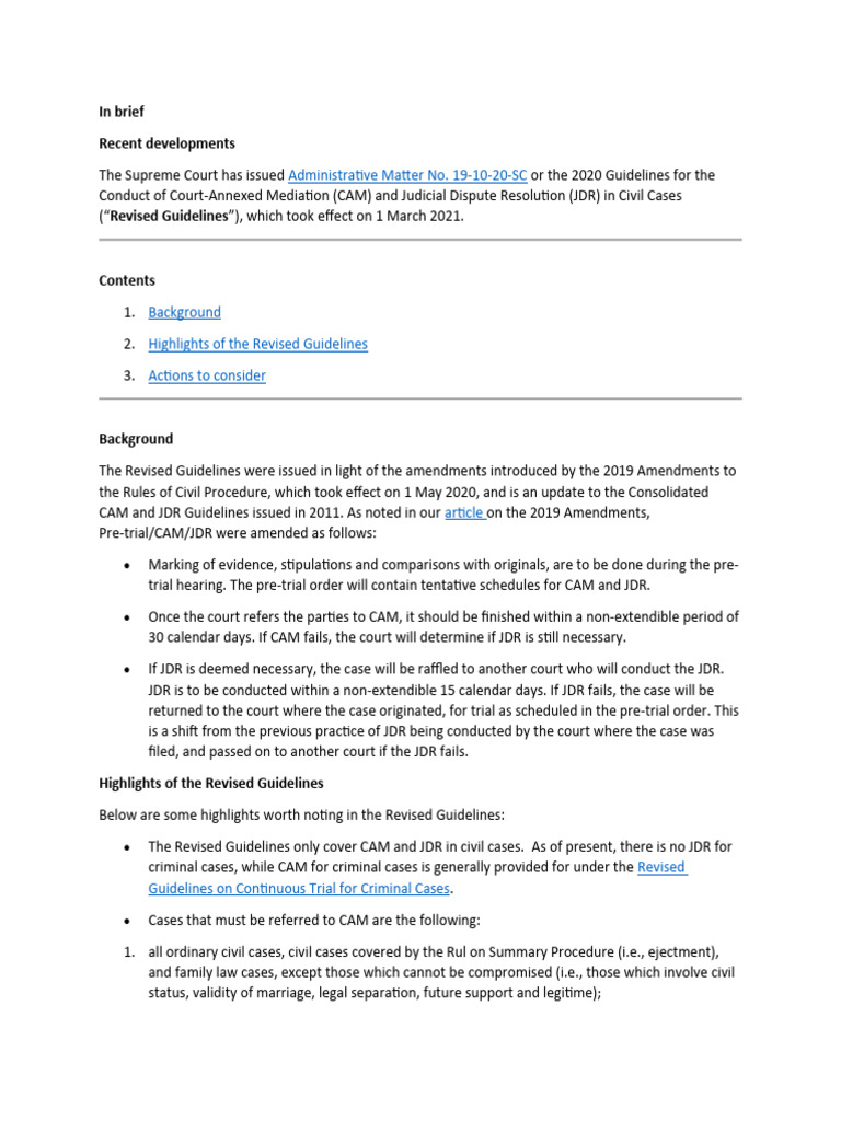 Cases For Referral To COURT ANNEX MEDIATION | PDF | Trials | Injunction