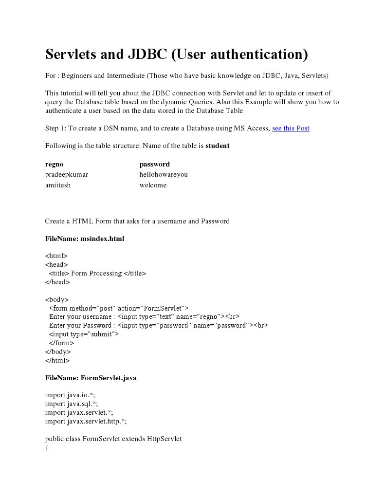 Servlets and JDBC | PDF