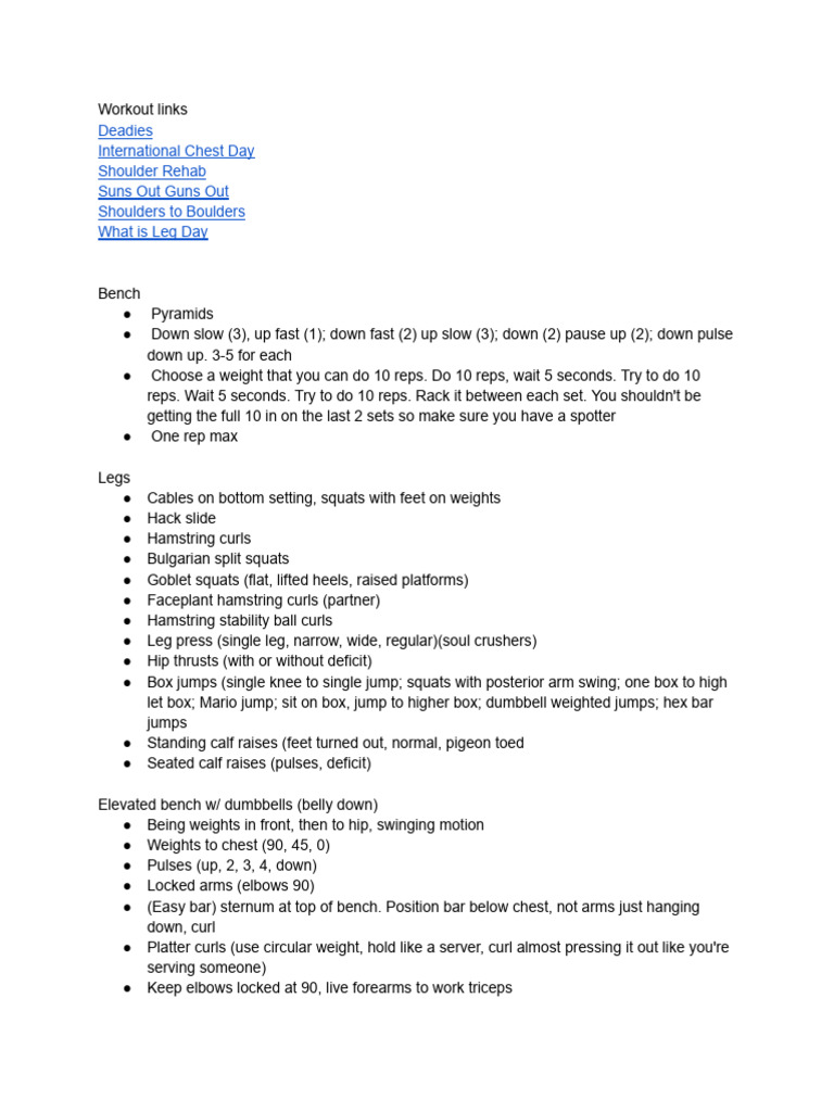 Workouts Pdf Arm Weight Training