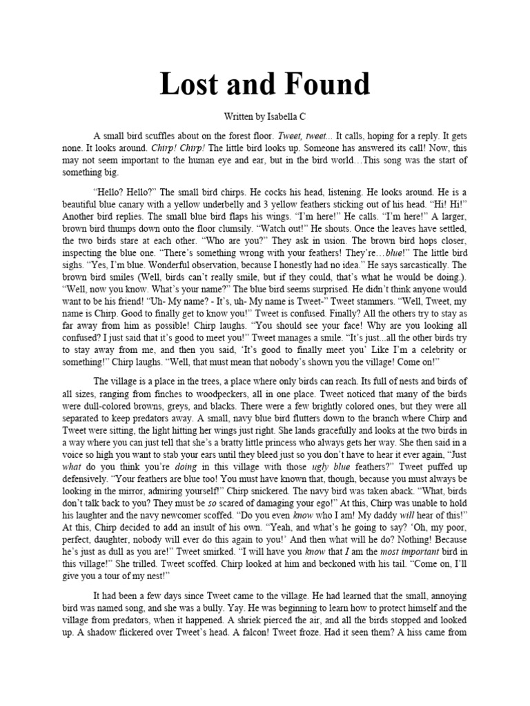 Lost and Found | PDF | Birds | Zoology