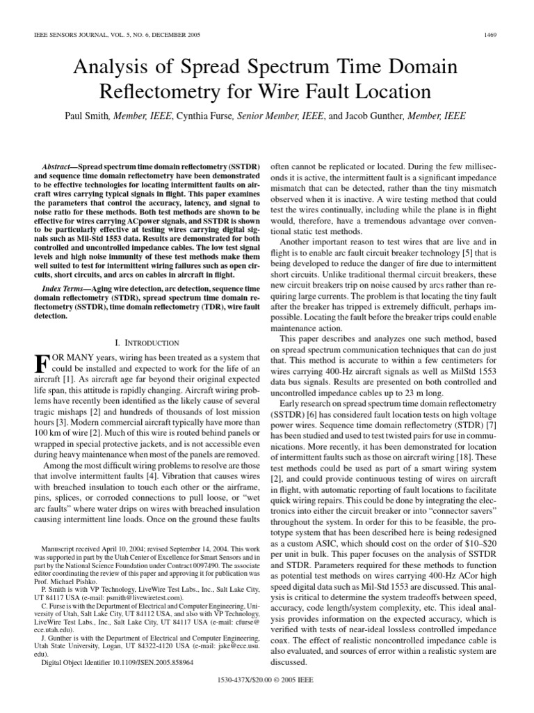 SSTDR for Aircraft Wire Fault Detection | PDF | Signal To Noise Ratio ...
