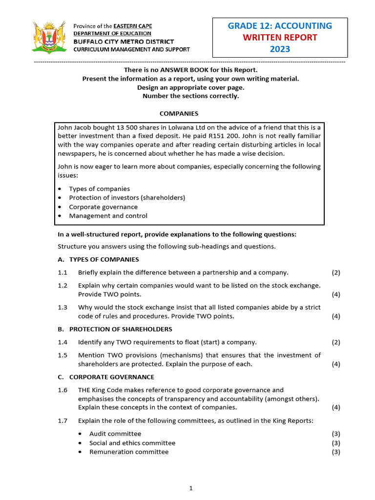 Understanding Company Structures and Governance | PDF | Corporate ...