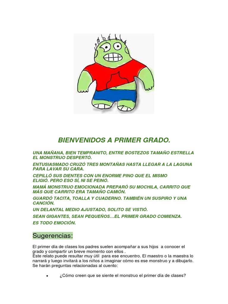 Bienvenidos A Primer Grado | PDF