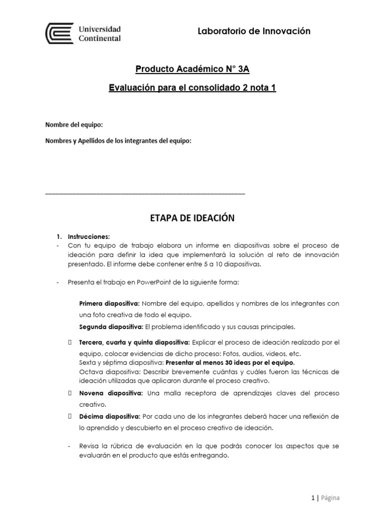 Pa3a - Cons2 Nota1 | PDF | Creatividad | Evaluación
