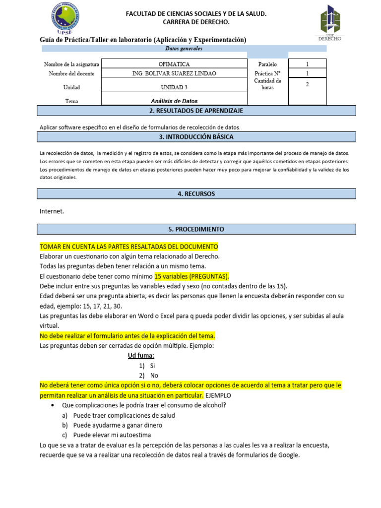 TA01-2C. Guia Aplicacion Docente - Variables 2024.1 | PDF ...