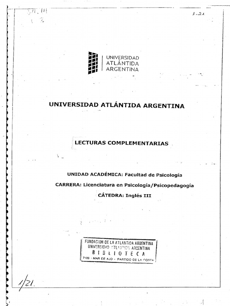 Lecturas complementarias | PDF