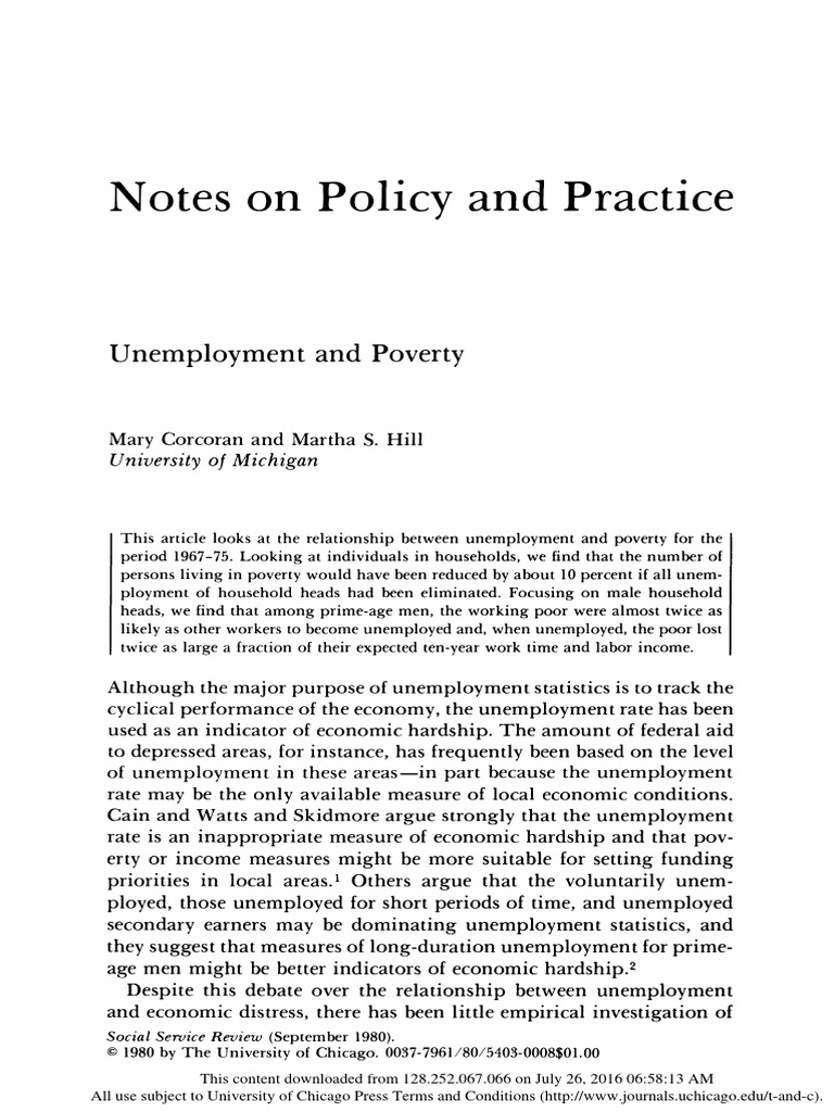 6 Unemployment and Poverty | PDF | Unemployment | Poverty