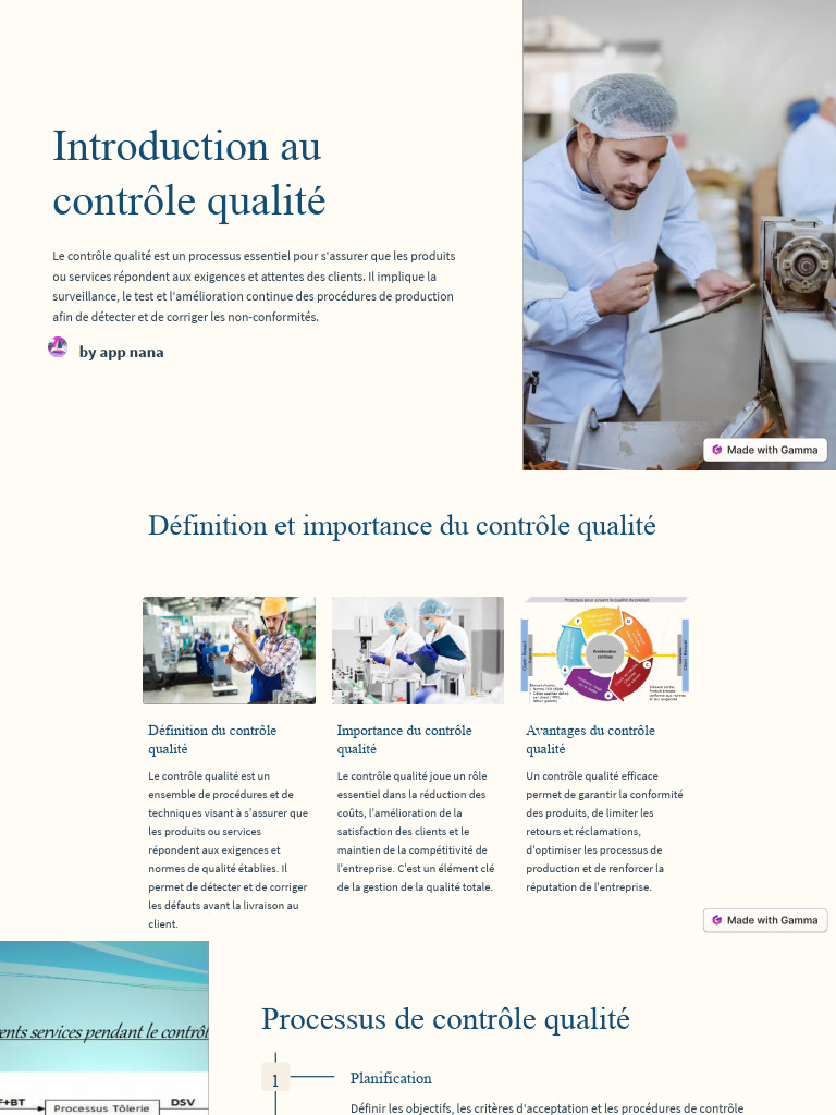 Introduction au contrôle qualité | PDF | Management de la qualité ...