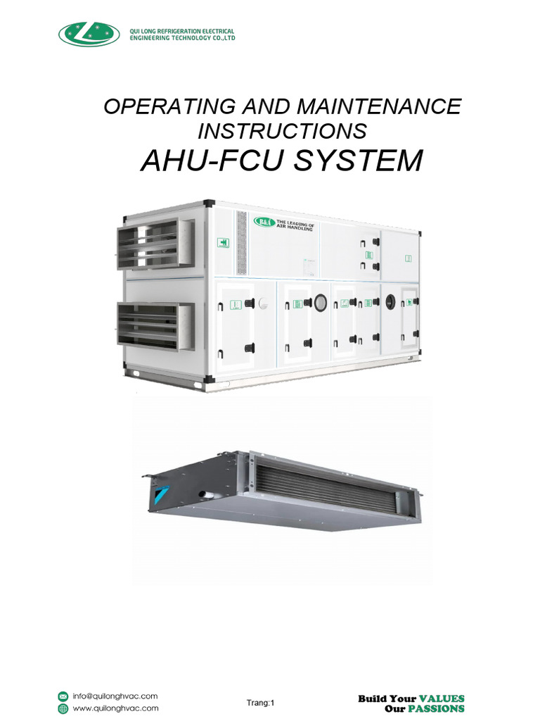 Ahu, Fcu Maintenance | PDF | Filtration | Duct (Flow)