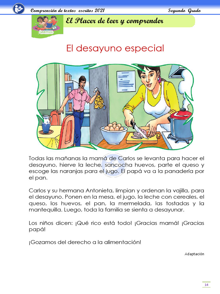 01 Lectura - El Desayuno Especial | PDF | Panes | Alimentos