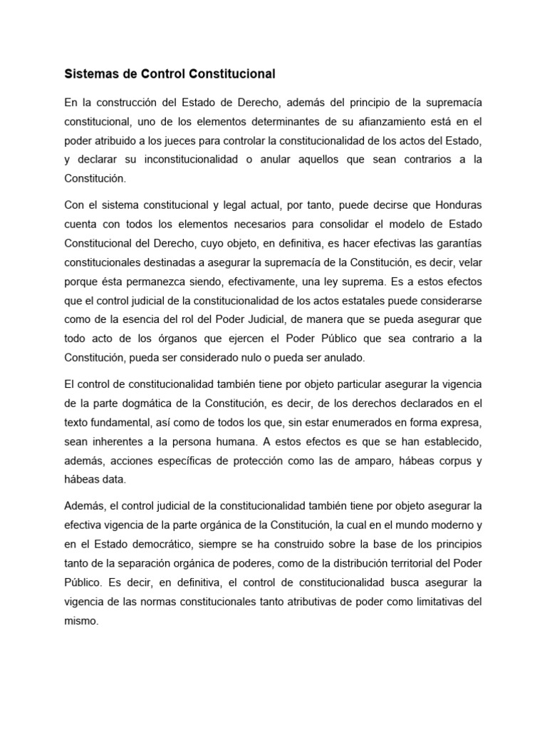 Sistemas de Control Constitucional | Descargar gratis PDF | Judicaturas ...