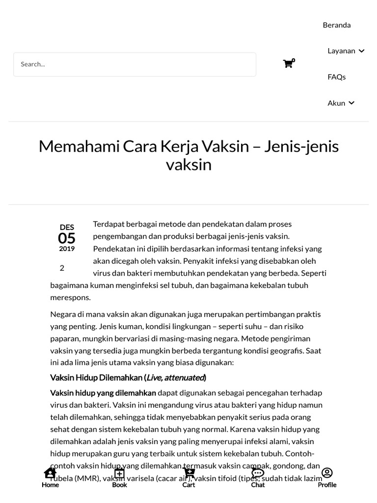 Memahami Cara Kerja Vaksin - Jenis-Jenis Vaksin - VAXCORP INDONESIA | PDF