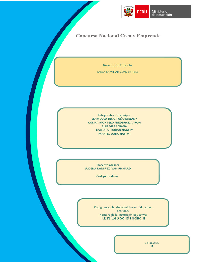 Formato para Crea y Emprende VII Ciclo | PDF | Logística | Calidad ...