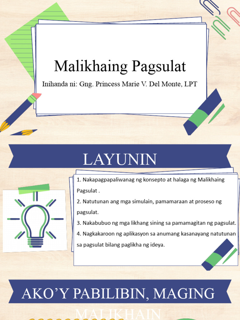 Malikhaing Pagsulat - PPT | PDF