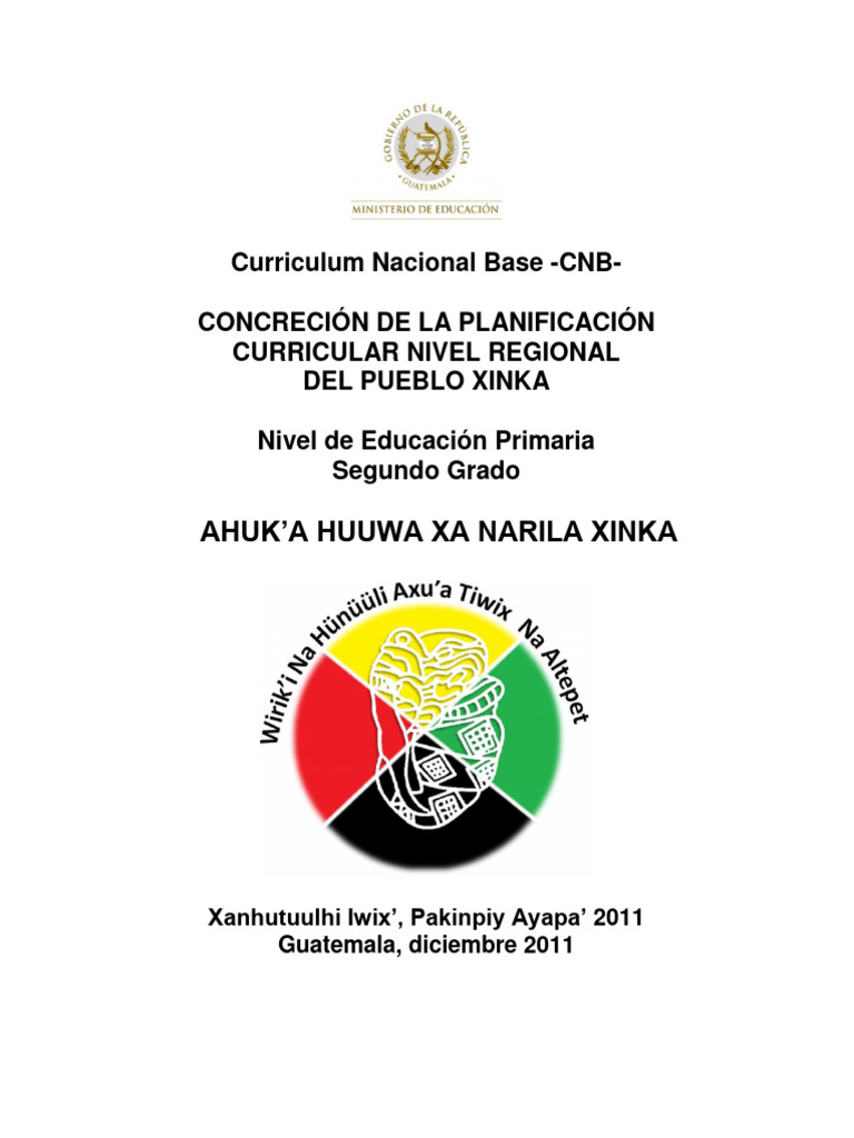 2° Grado Xinka 100112 | PDF | Plan de estudios
