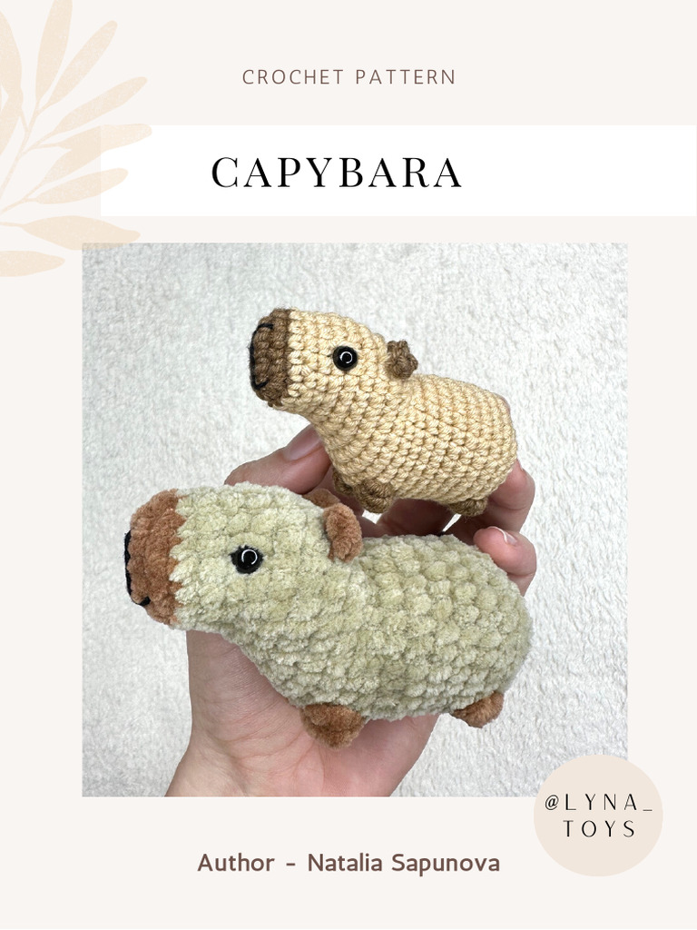 Capybara | PDF | Crochet | Embroidery