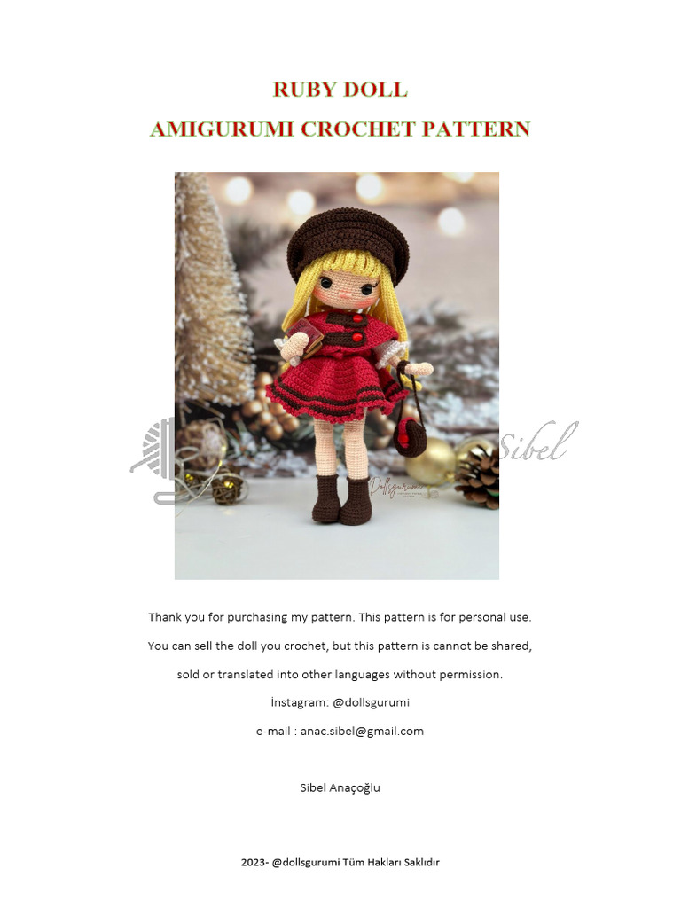 Ruby Doll Eng Pattern | Download Free PDF | Crochet | Clothing
