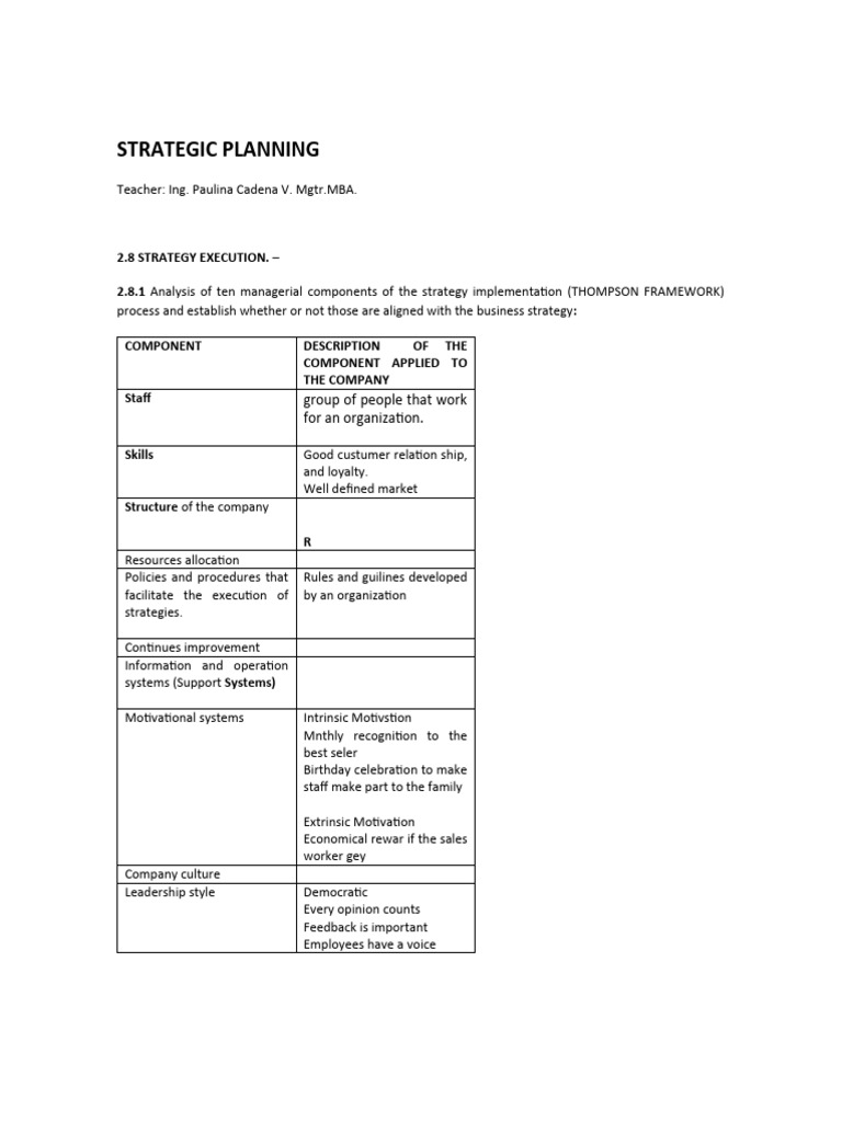Strategy Execution Analysis Framework | PDF