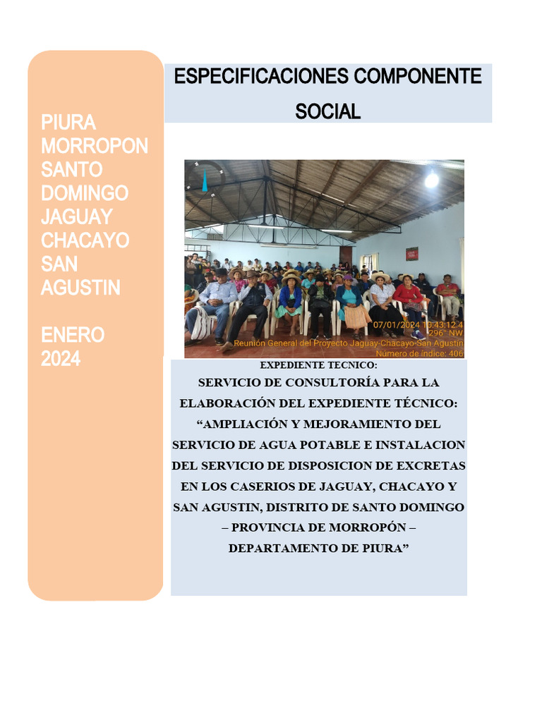 11.3. - Componente Social - V2 | PDF | Saneamiento | Presupuesto