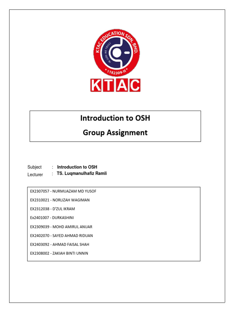 OSH - Group Class Activity - Final | PDF