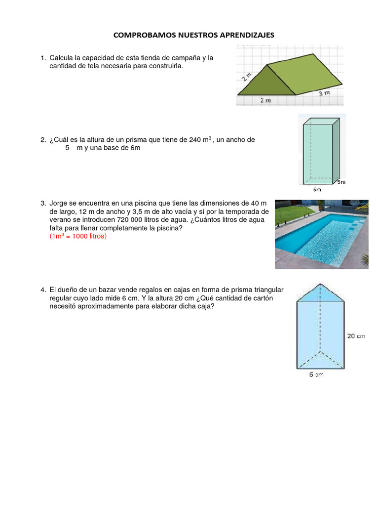Comprobamos Nuestros Aprendizajes | PDF