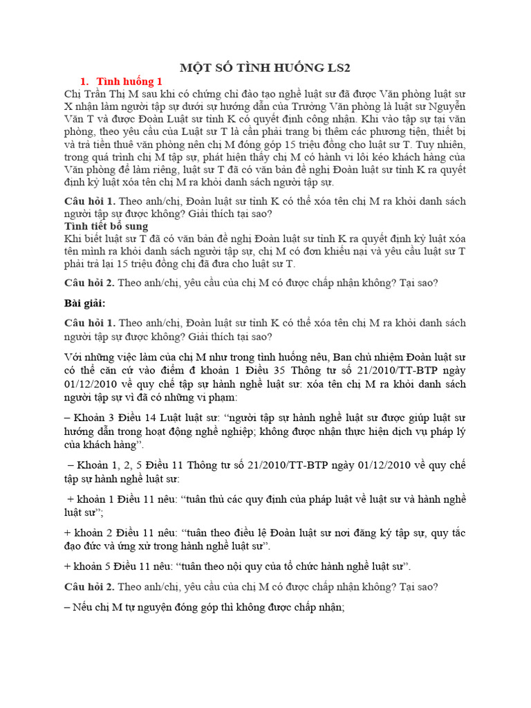 Mot So Tinh Huong - Ly Thuyet LS2 | PDF