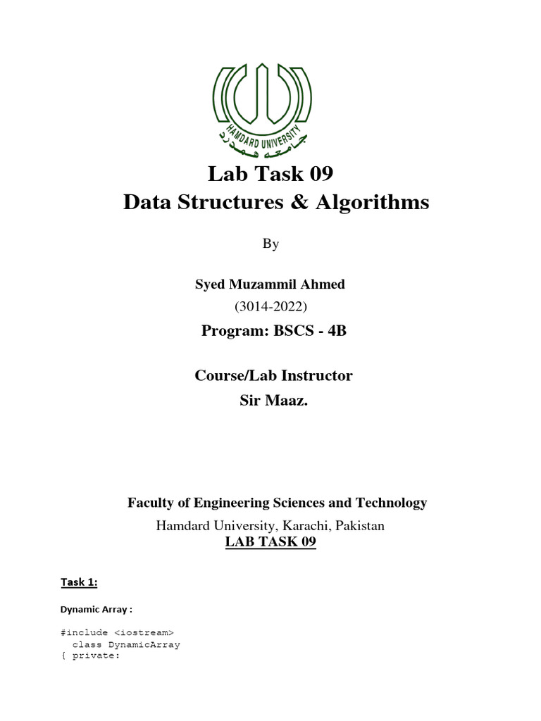 mDSA Lab Task 9 | PDF