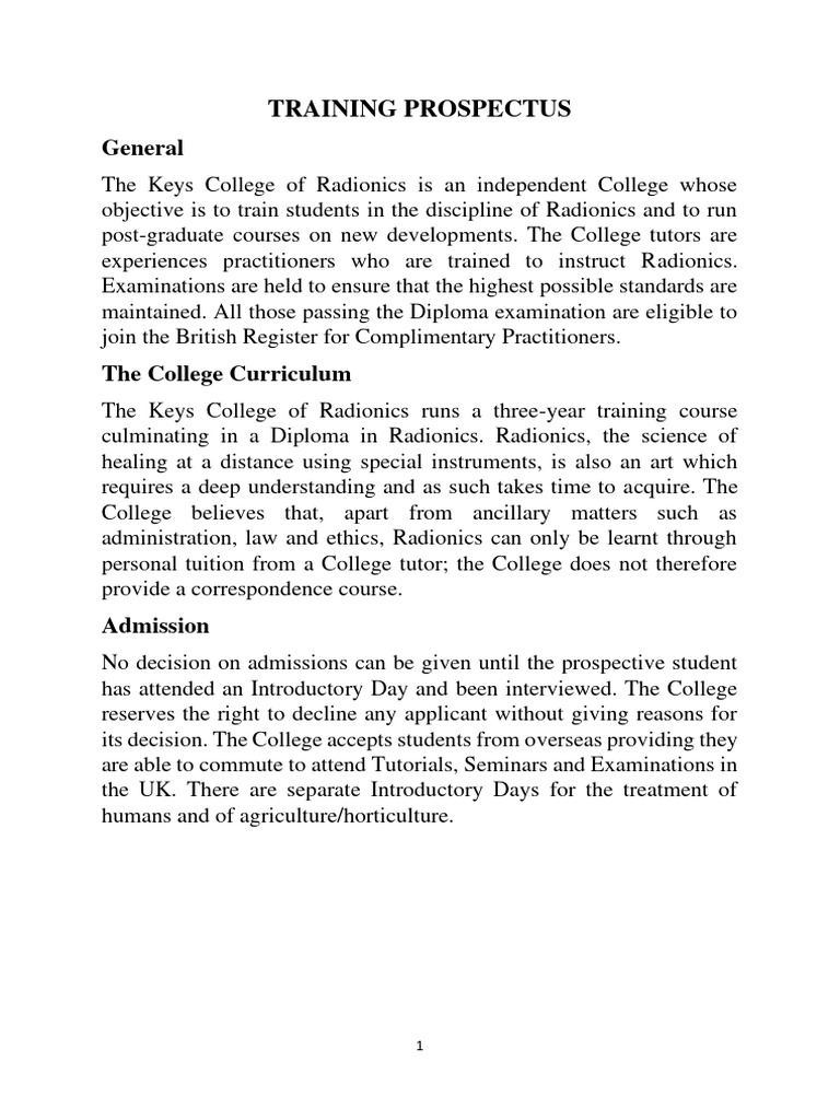 Training Prospectus (Jan 24) | PDF | Educational Stages