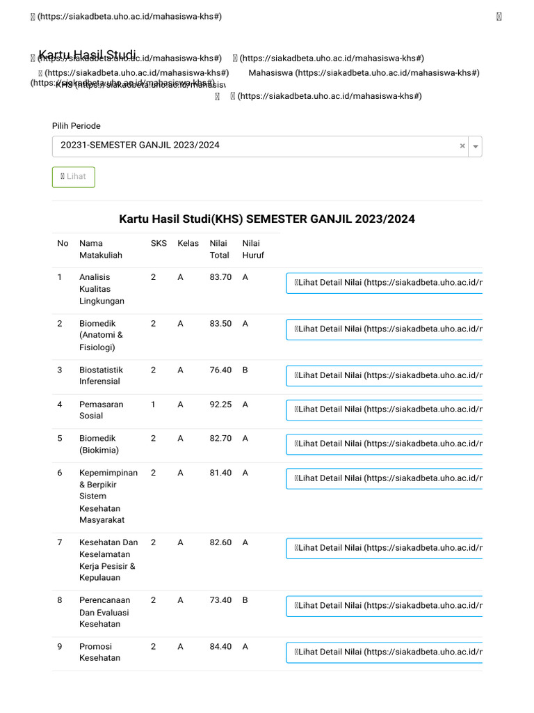 Sistem Informasi Akademik - SIAKAD - UHO | PDF