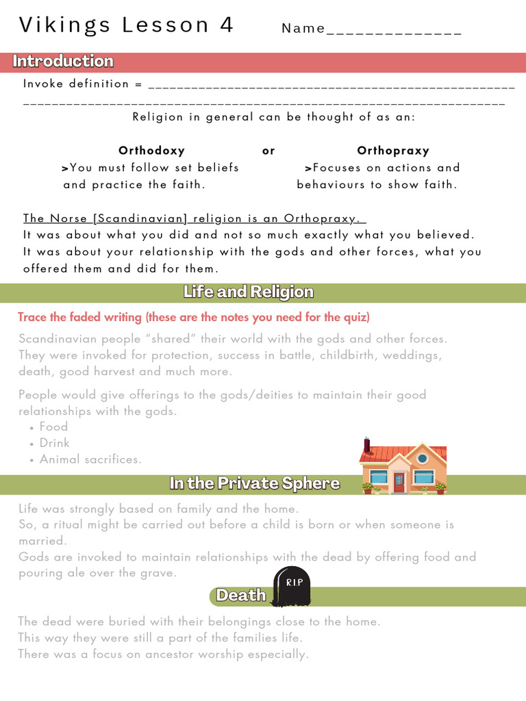 Viking Lesson 4 - Trace | Download Free PDF | Deities | Norse Mythology