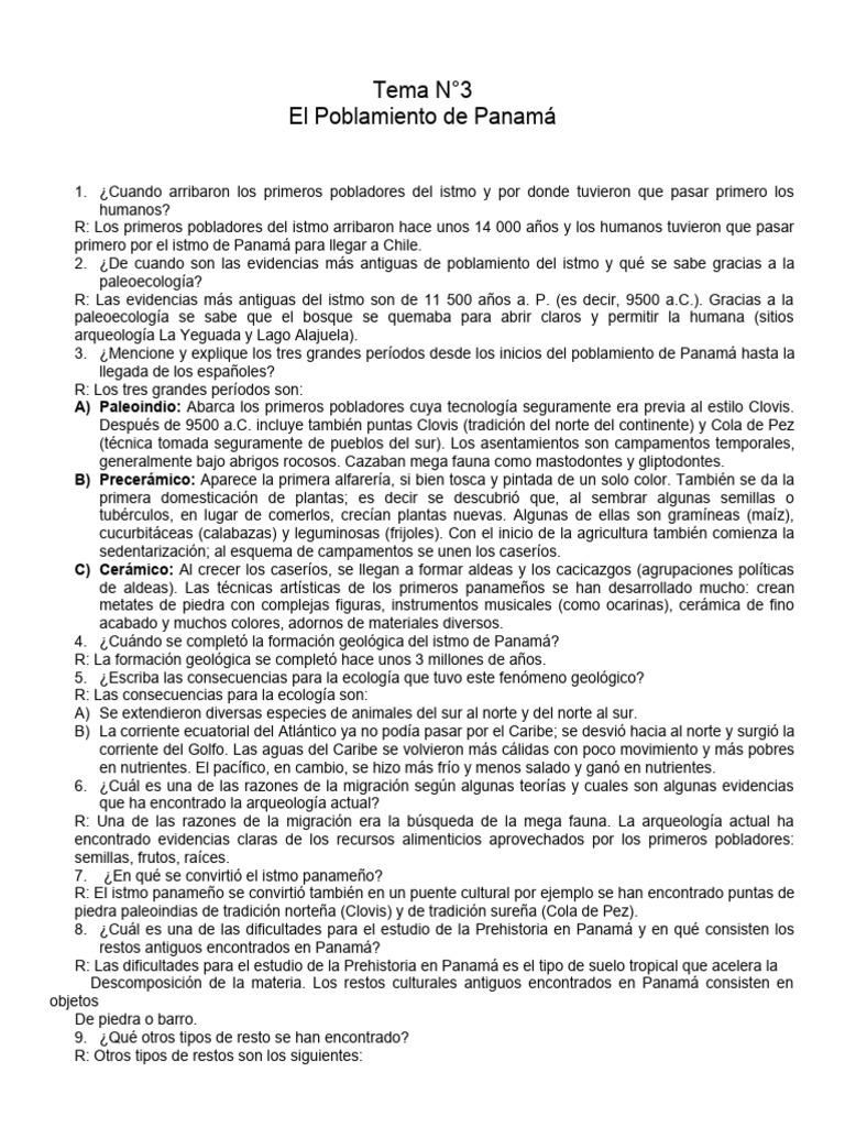 TEMA N°3. HISTORIA. I TRIMESTRE. 2024_110407 | PDF | Panamá