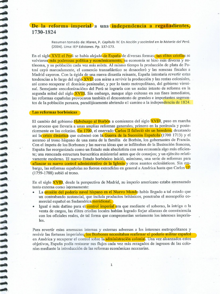 de La Reforma Imperial A Una Independencia A Regañadiente | PDF
