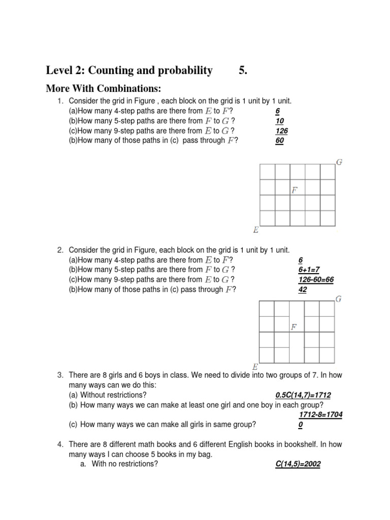 L2 H S5 Counting MoreWithCombinations | PDF | Numbers | Mathematics