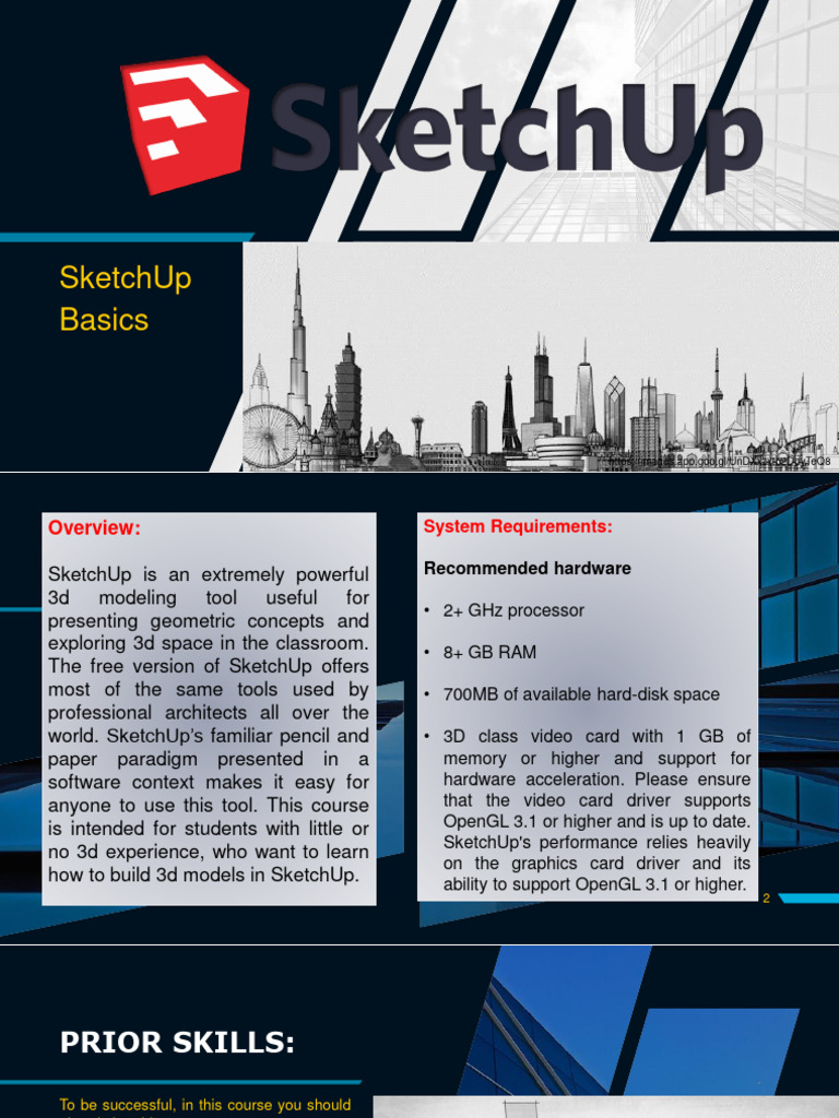 SketchUp Introduction | PDF | 3 D Computer Graphics | Sketch Up