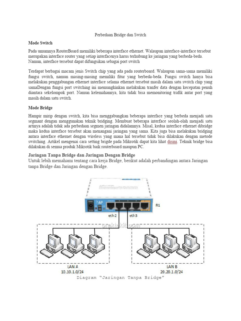 Perbedaan Bridge Dan Switch | PDF